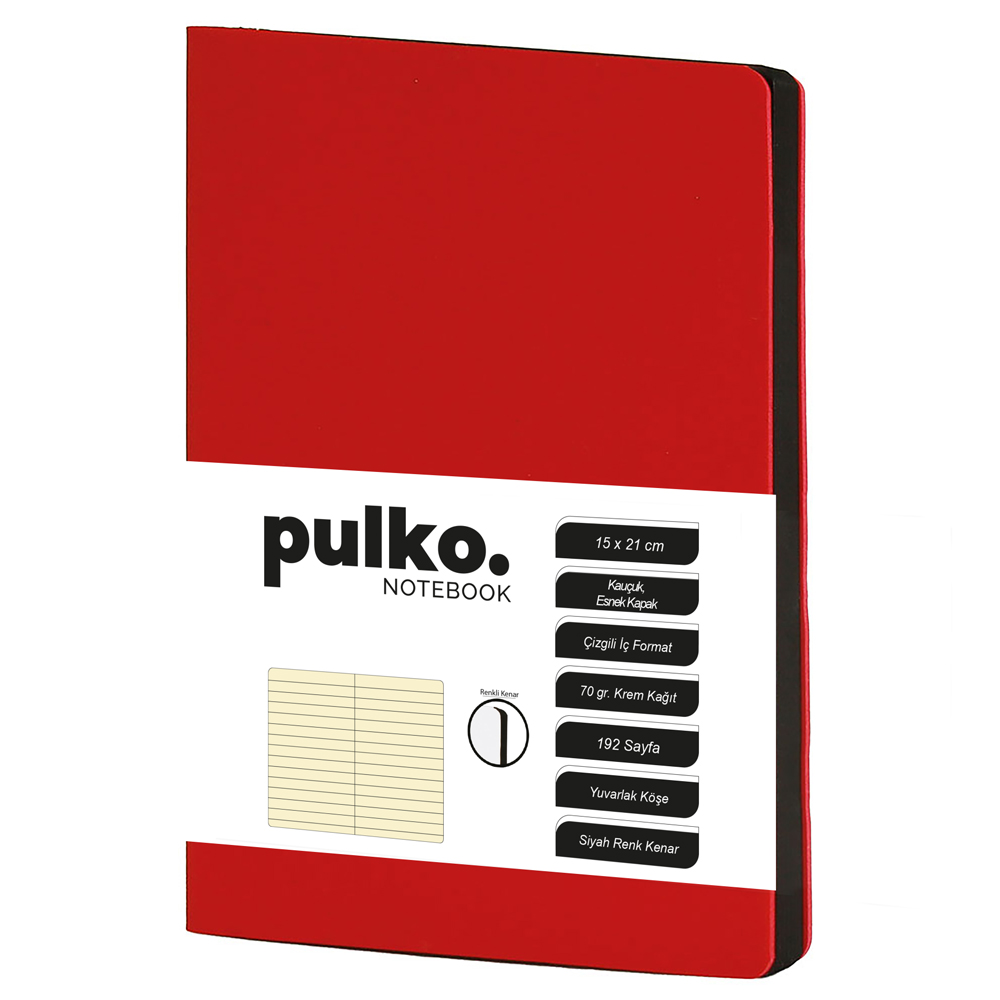 PULKO Notebook Not Defteri, 15x21 cm Çizgili, Kırmızı Fiyatı ...